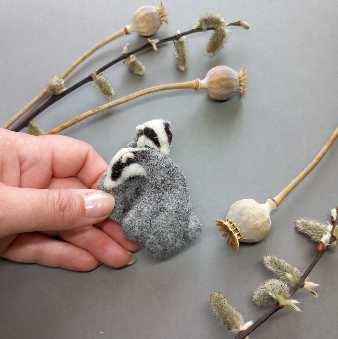 Badger, Badger Art, Pair of Badgers, Badger Couple, Wildlife Brooch ...