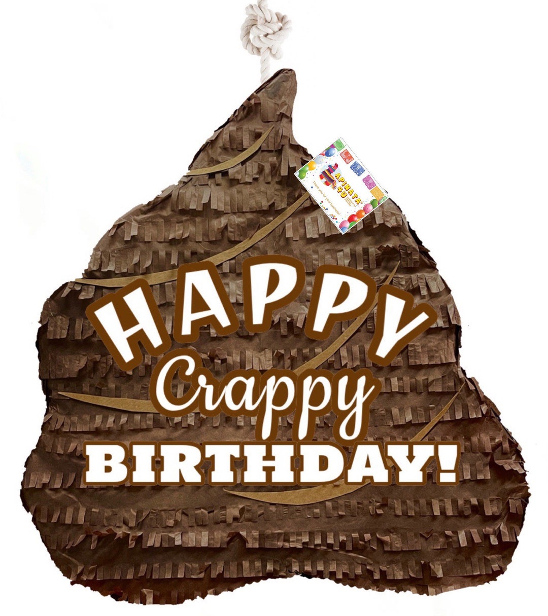 Happy Crappy Birthday Pinata, Funny Poop Emoji Design, Hilarious Gift ...