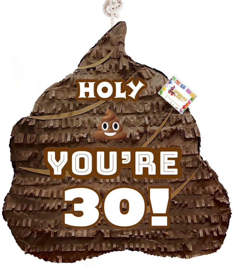 Holy Poop 60 Pinata, for 60th Birthday Party Decoration, Brown Poop ...