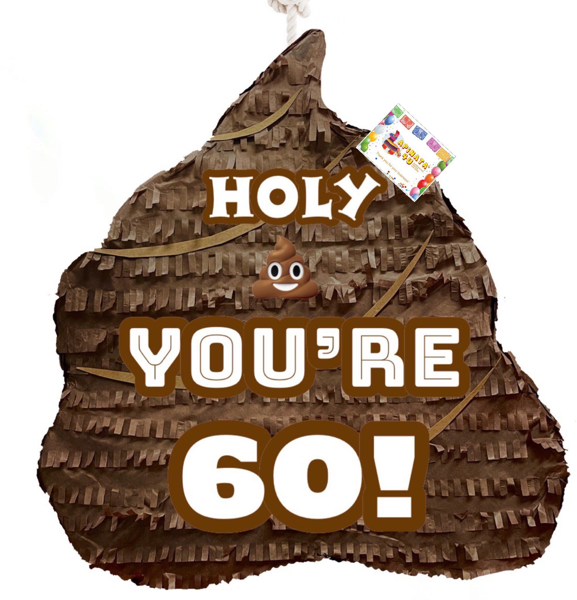 Holy Poop 40 Pinata, for 40th Birthday Party Decoration, Brown Poop ...