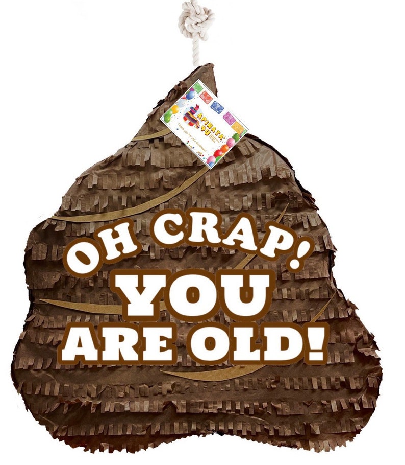 Holy Poop 60 Pinata, for 60th Birthday Party Decoration, Brown Poop ...