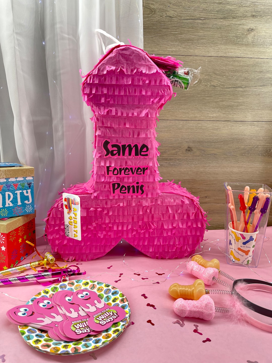 Same Penis Forever Pinata, Pink Pinata for Hen Nights, Bachelorette ...