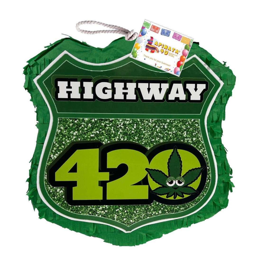 Green Color Highway 420 Pinata, Ideal for 420 Themed Birthday ...