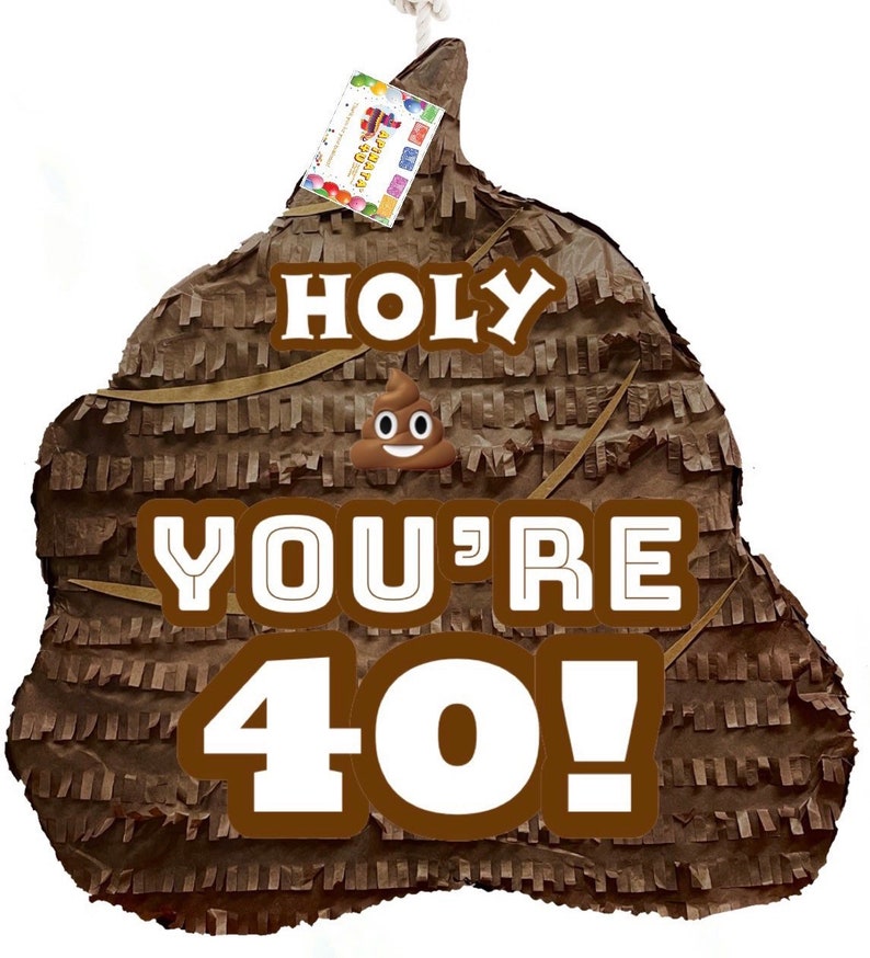 Holy Poop 60 Pinata, for 60th Birthday Party Decoration, Brown Poop ...