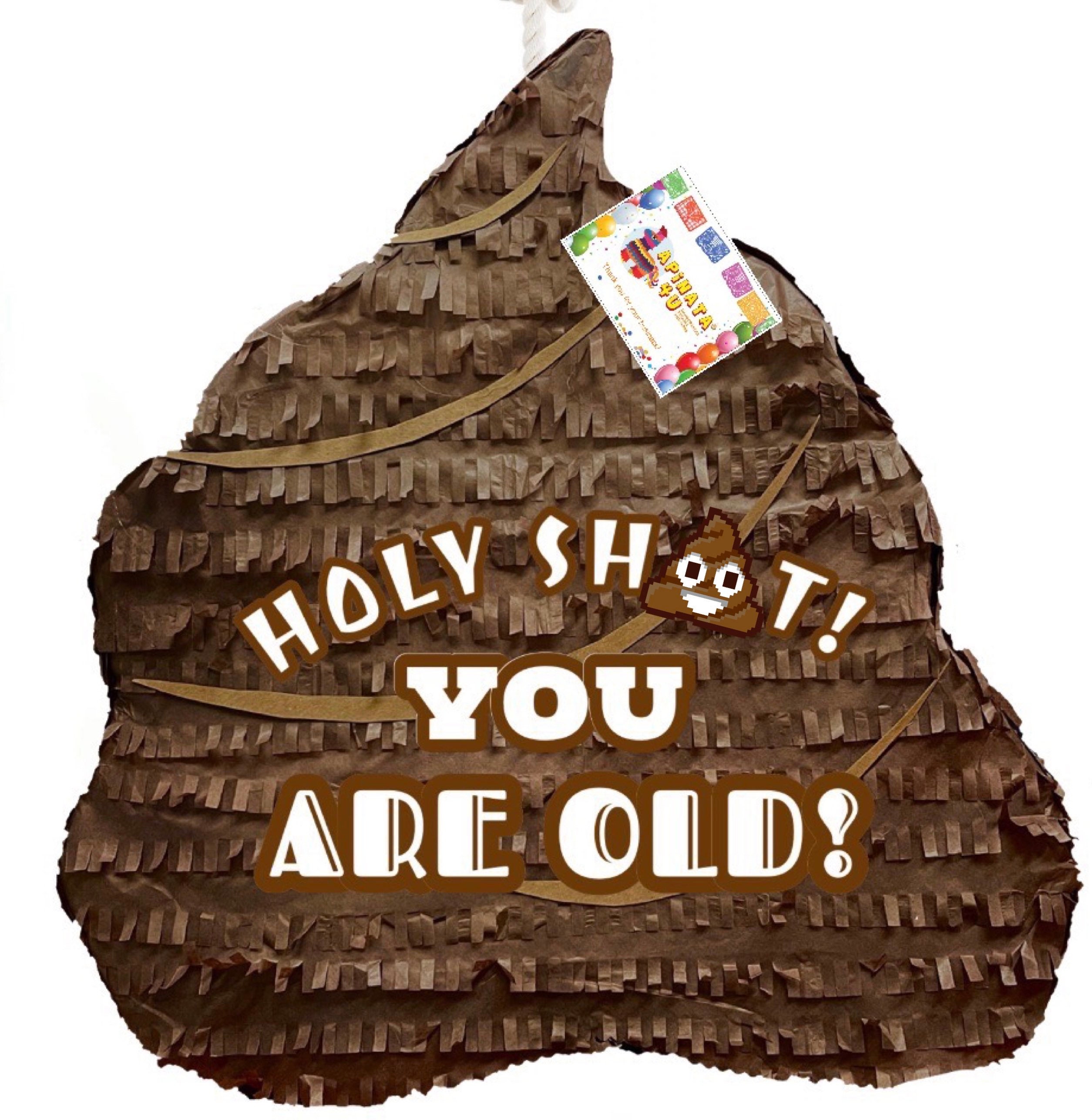 Holy Poop 60 Pinata, for 60th Birthday Party Decoration, Brown Poop ...