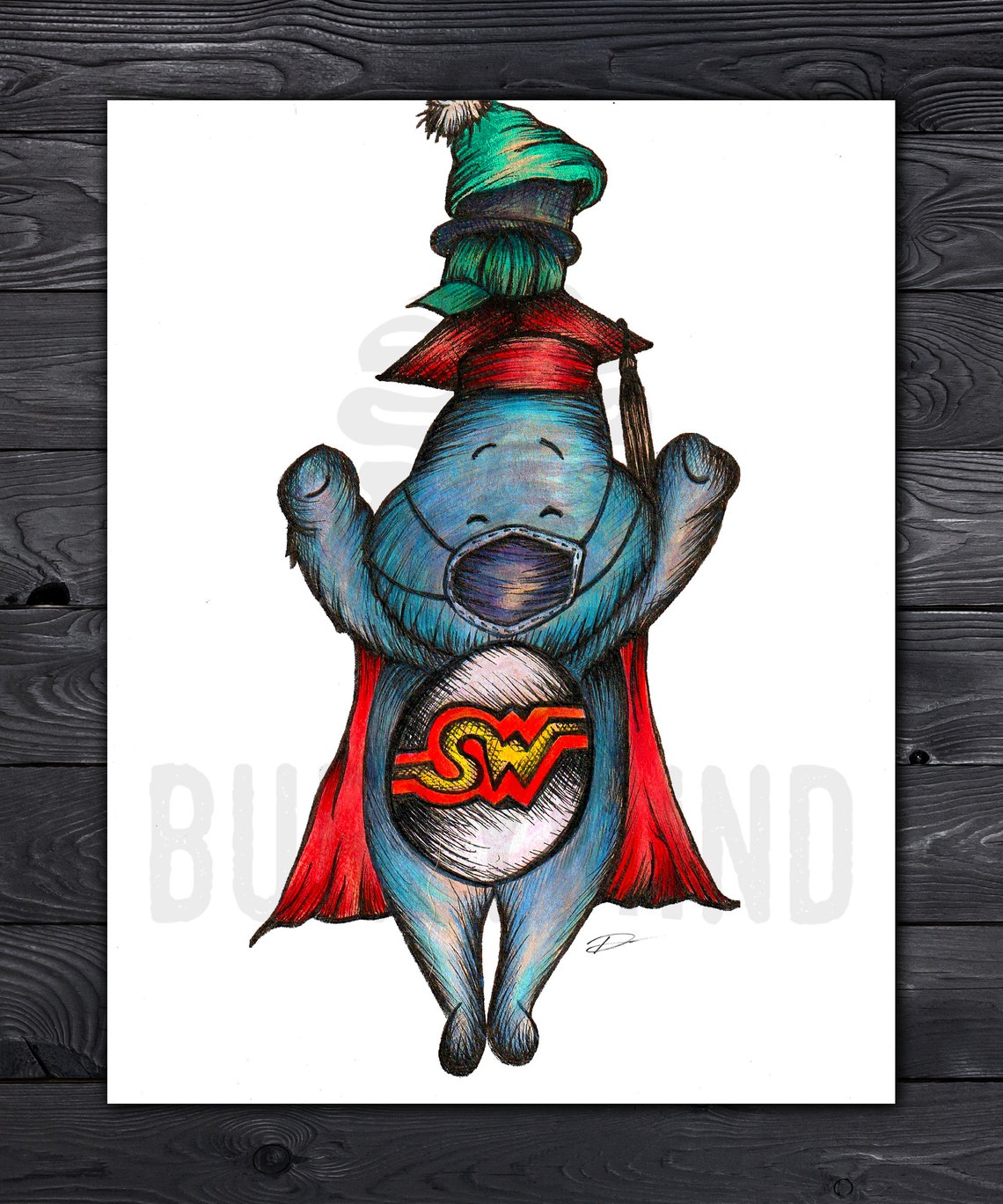 Social Worker, Super Hero, Caring, Pen and Ink Print, Whimsical Style ...