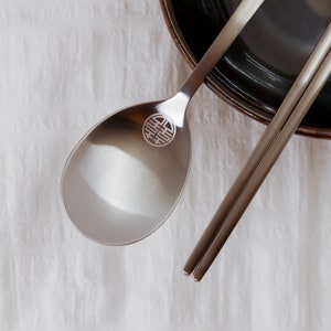 Silver Korean Traditional Pattern Chopsticks and Spoon_simple Package ...