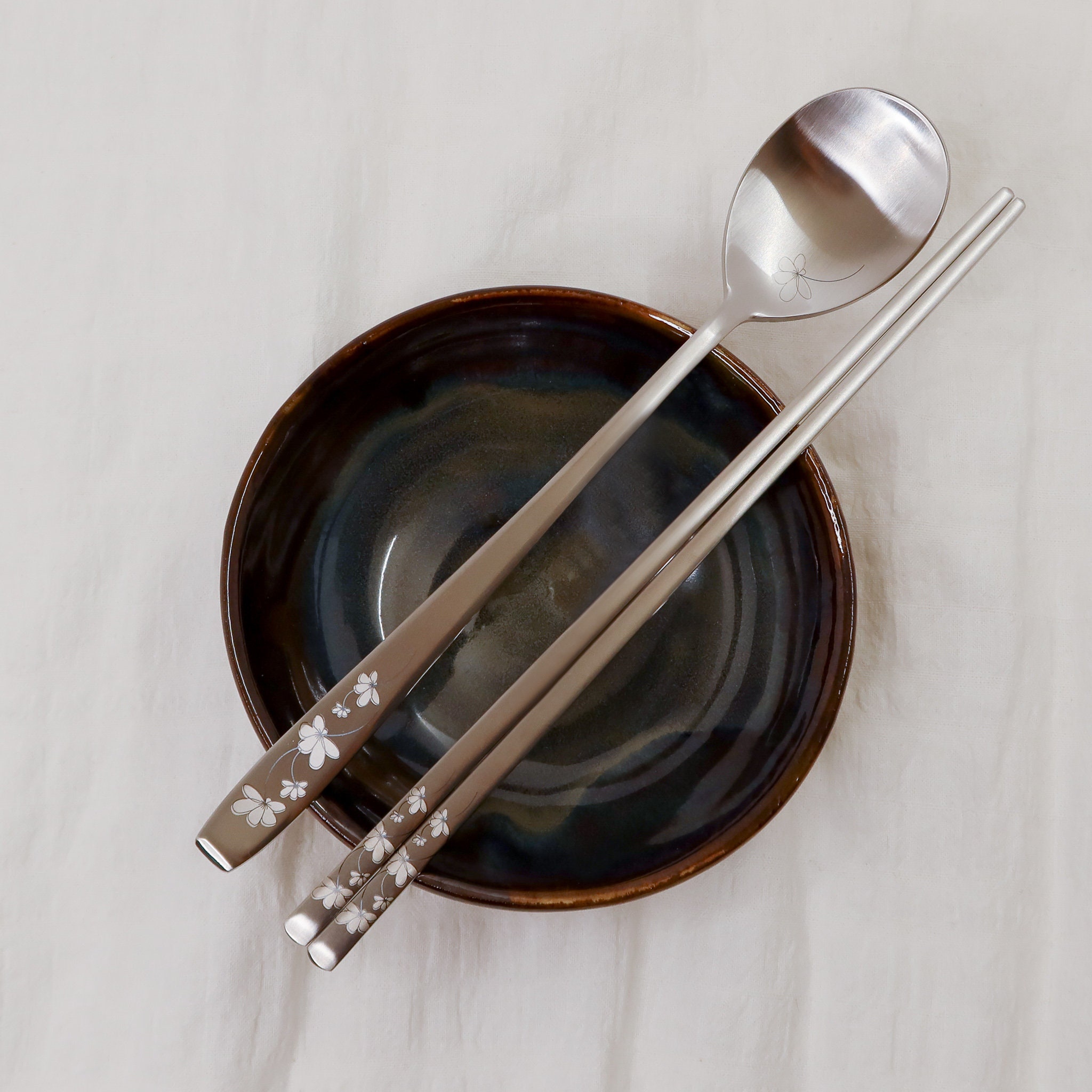 Korean Stainless Steel Korean Flowers Chopsticks Set/Wedding | Etsy