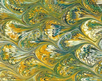 Green Marbled Paper - Etsy