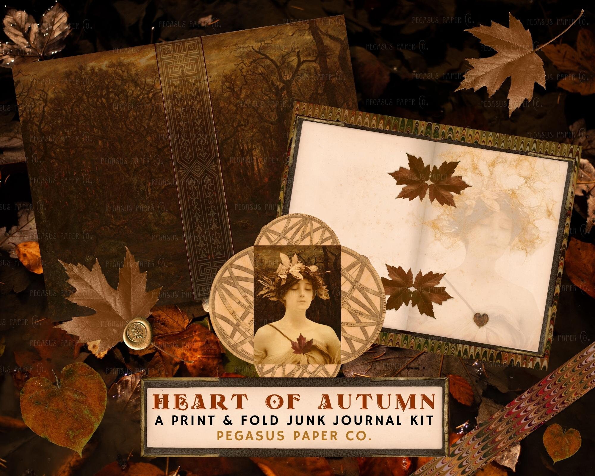 HEART OF AUTUMN Junk Journal Kit Fall Junk Journal Printable 15 Pg ...