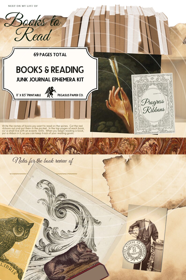 Reading Journal Craft Kit Make Your Own Notebooks Printable Project for ...