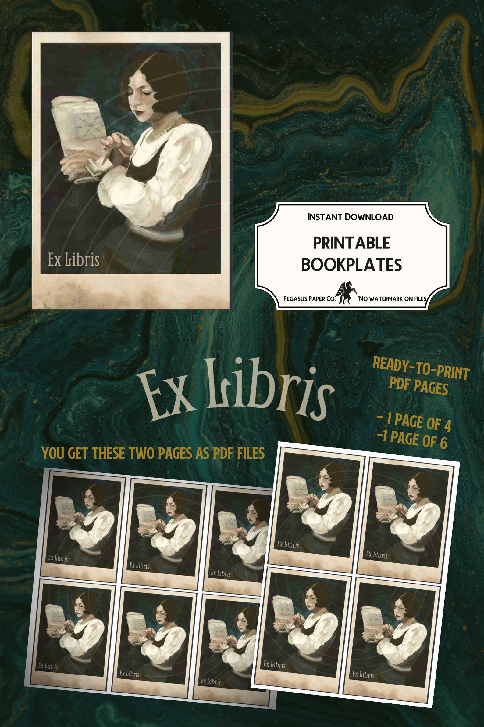 Mini Dictionary Bookplate Ex Libris Lady With NY Times - Etsy