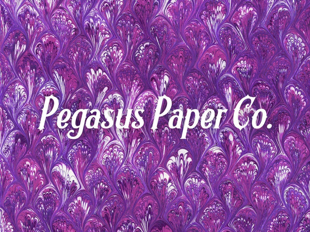 Handmade Marbled Paper Collage Sheet - Pinch Me Purple Violet Endpaper ...