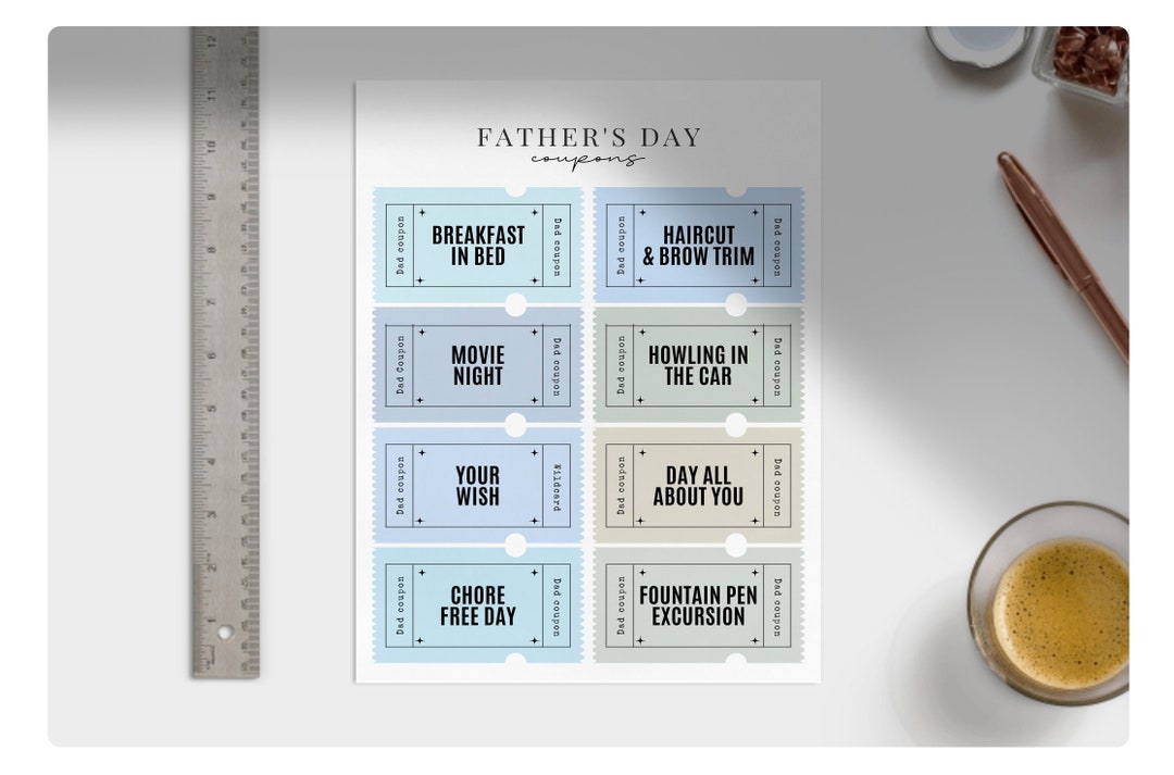 Father's Day Coupons - Printable Dad Gift - Last Minute Fun Chore ...