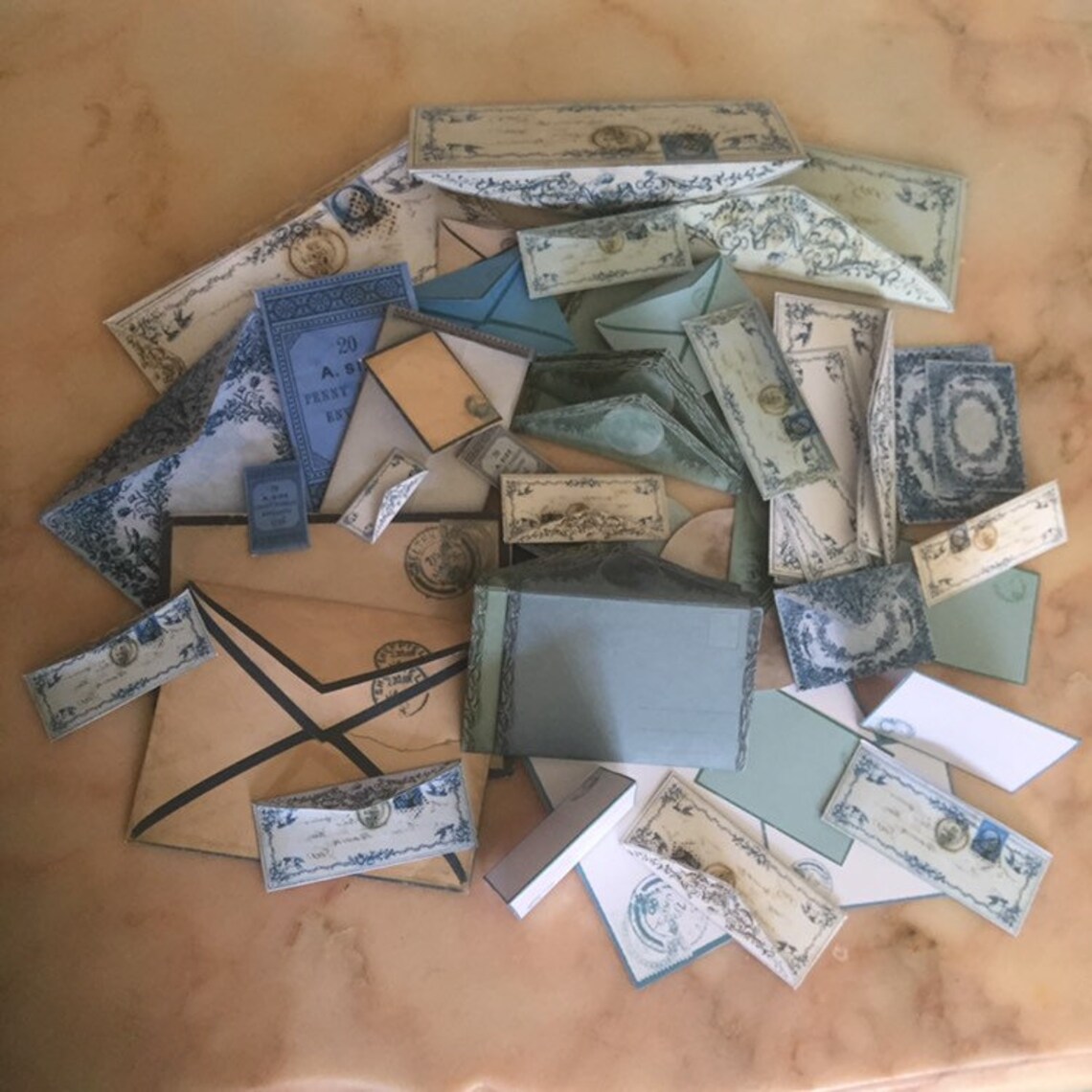 BLUE Mail Ephemera Pack of Printable Victorian Envelopes - Etsy