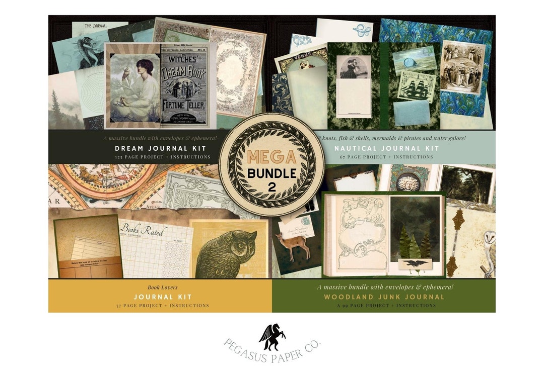 MEGA BUNDLE 2 - Set of 4 Mega Junk Journals, Printable Journal Junk ...