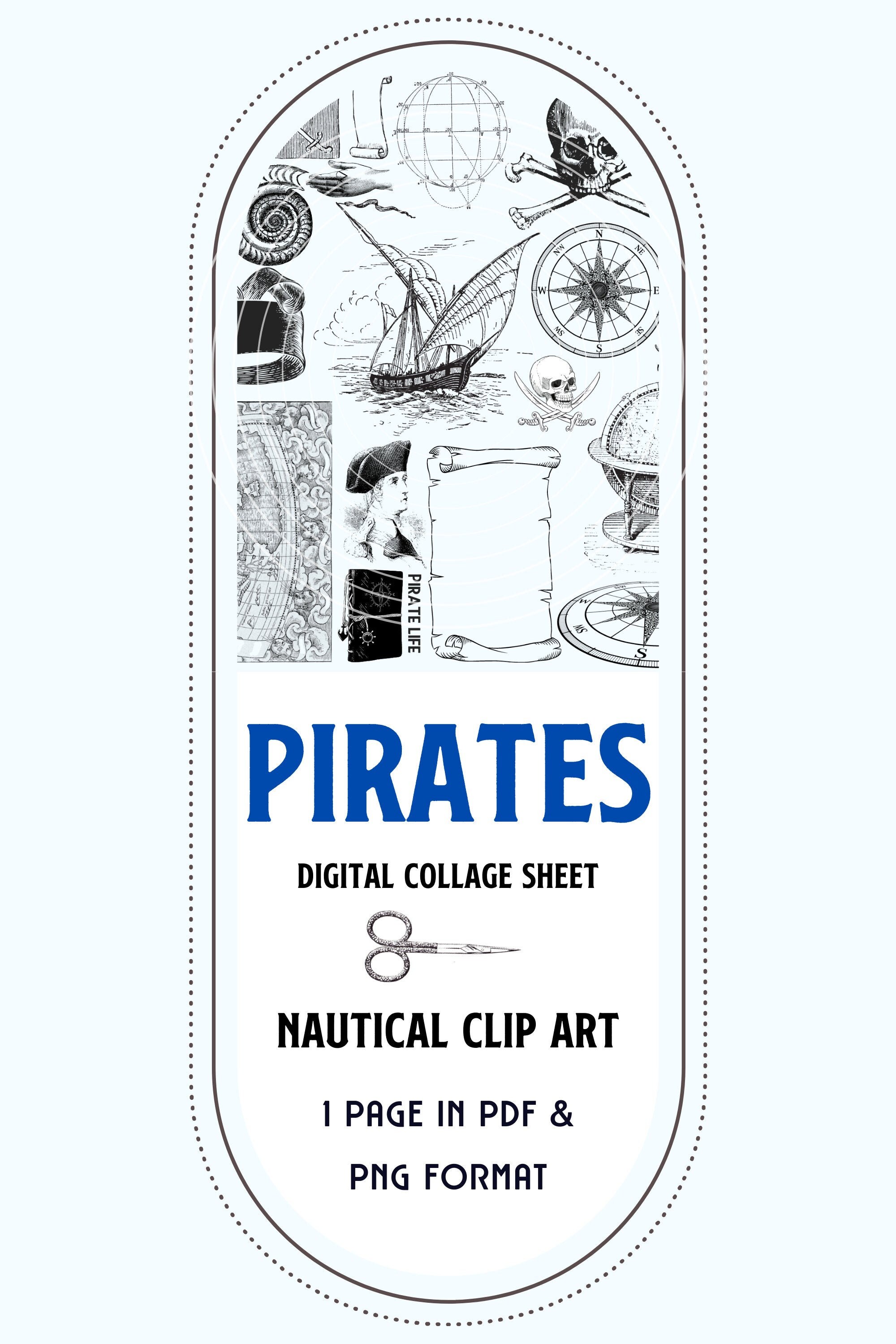 A Pirate's Life Victorian Ephemera Clipart Page - Etsy