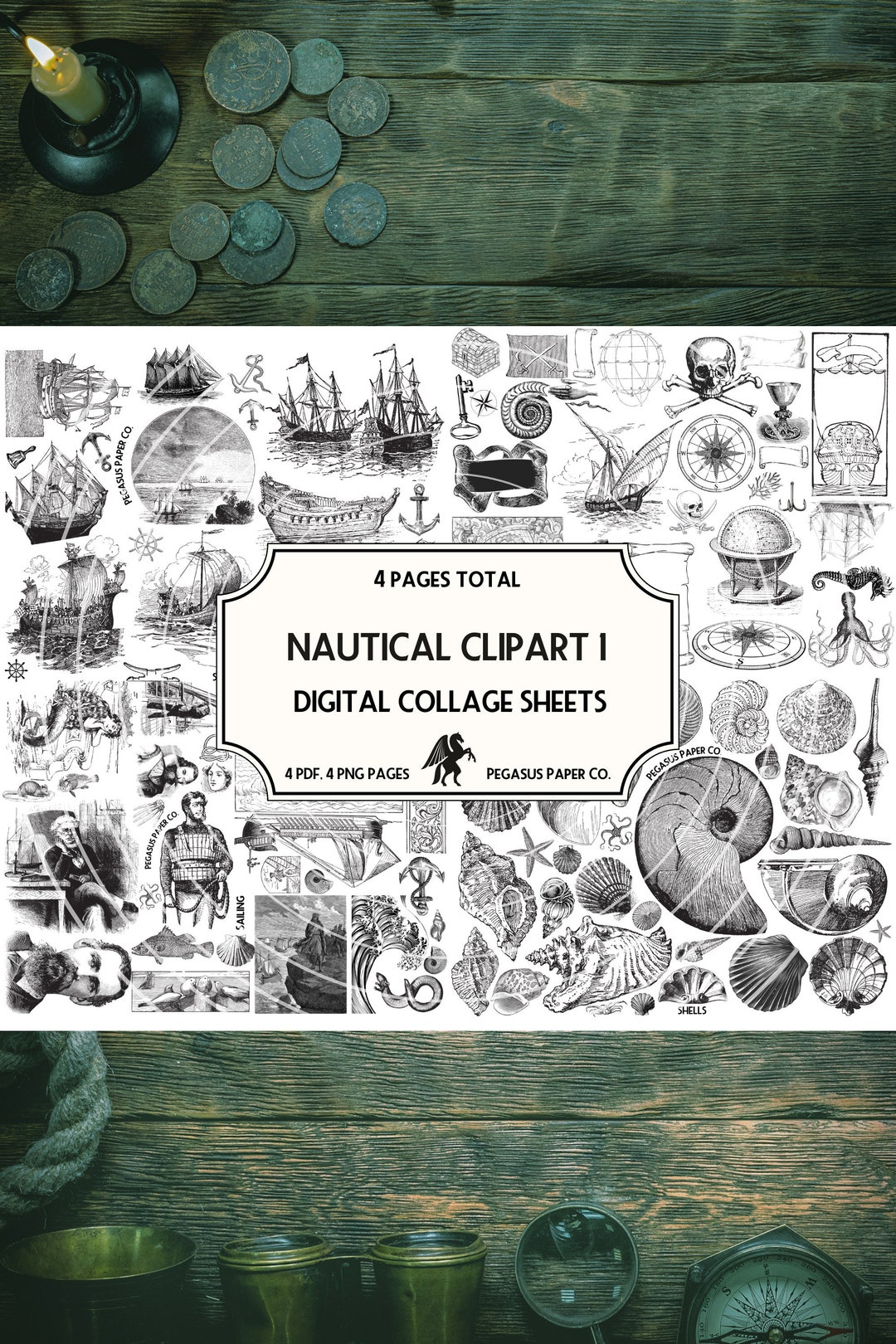 Nautical Collage Sheets Bundle - Etsy
