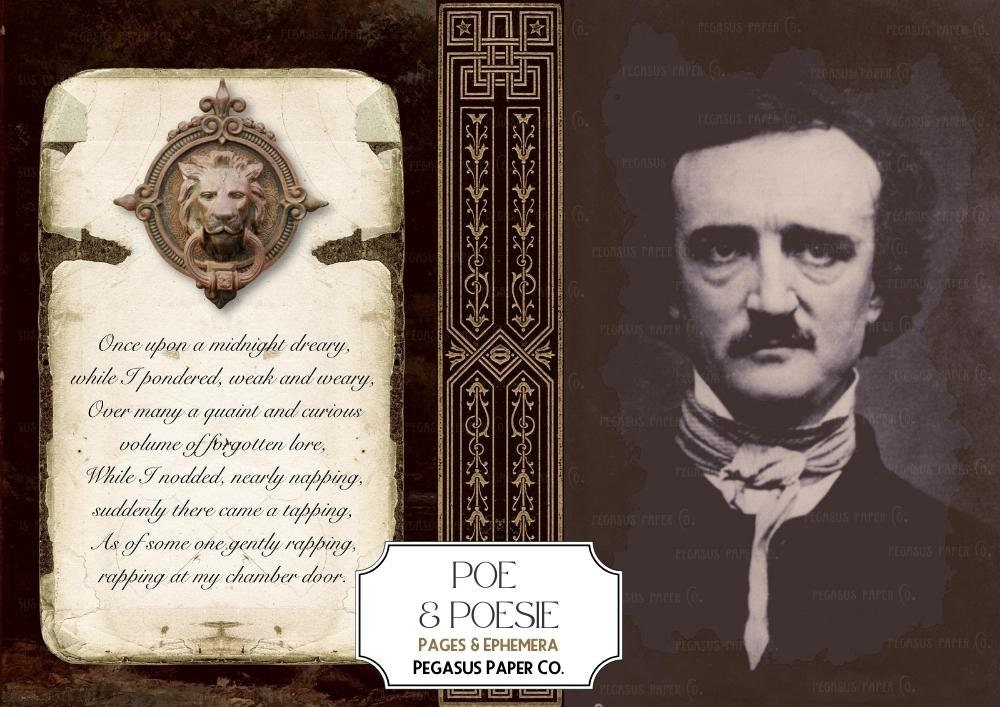 Poe & Poesie Pages and Ephemera Gothic Junk Journal Pages Digis Shabby ...