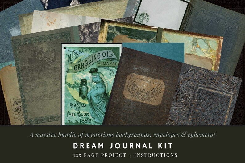 Dream Journal Craft Kit: Vintage Ephemera, Witches & Dreamers (digital ...