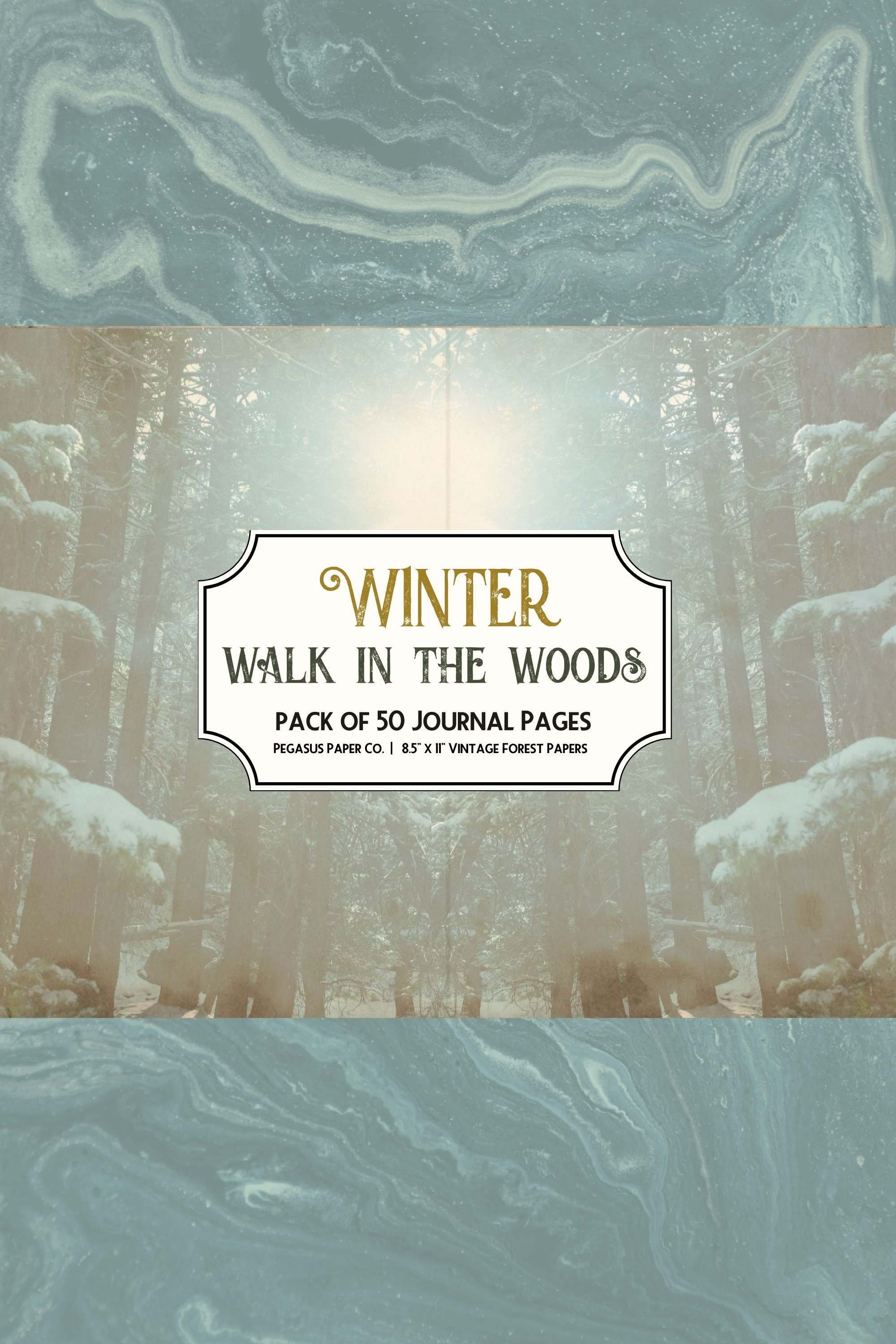 Walk in the Woods Winter Journal Pages Vintage 50 Page Paper Mega Pack ...