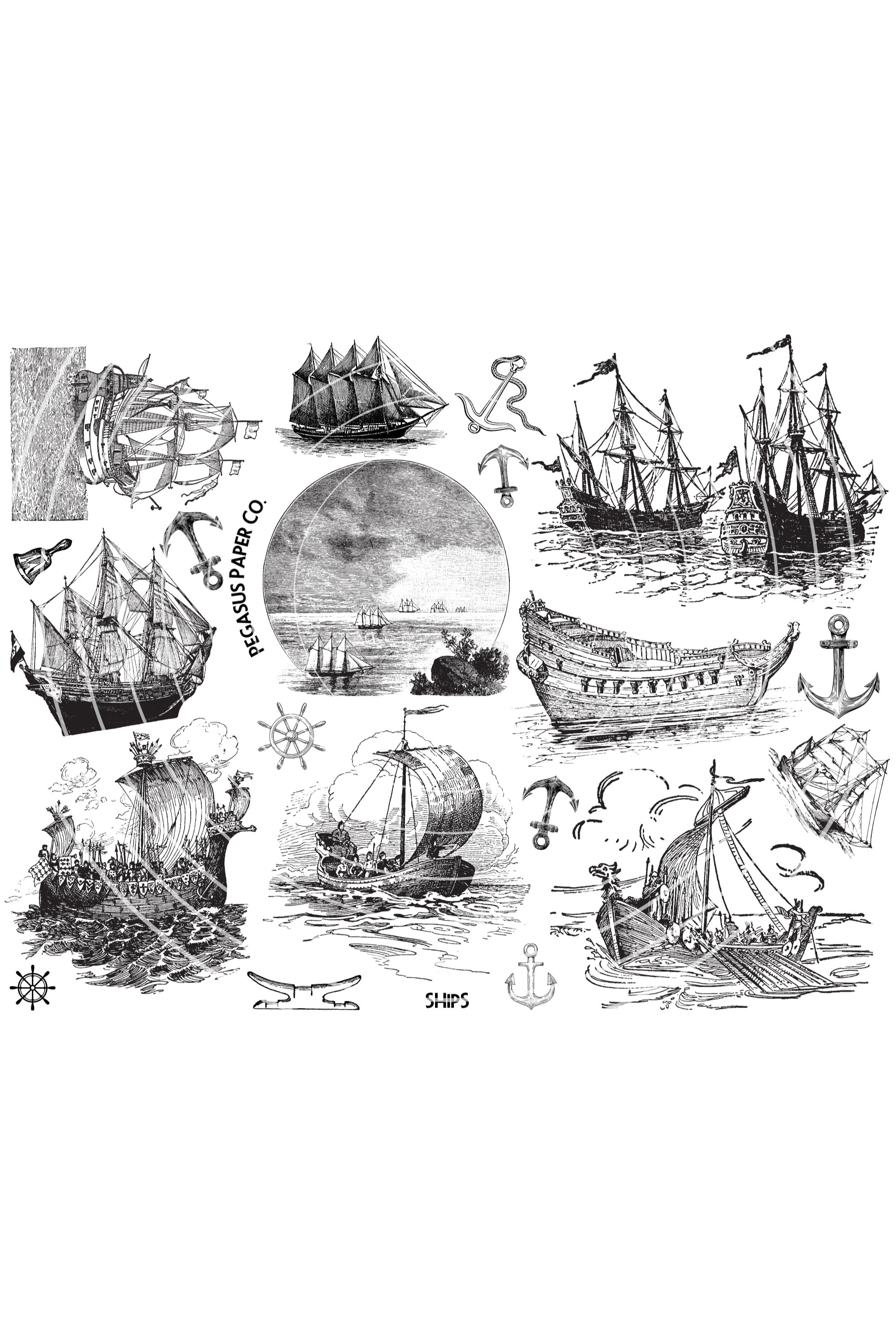 Ships and Anchors Digital Collage Sheet - Etsy