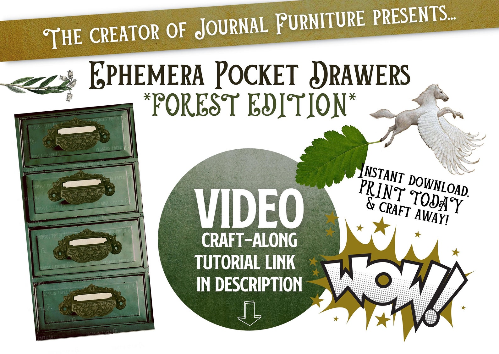 FOREST EPHEMERA Pocket Drawers Junk Journal Insert Woodland - Etsy