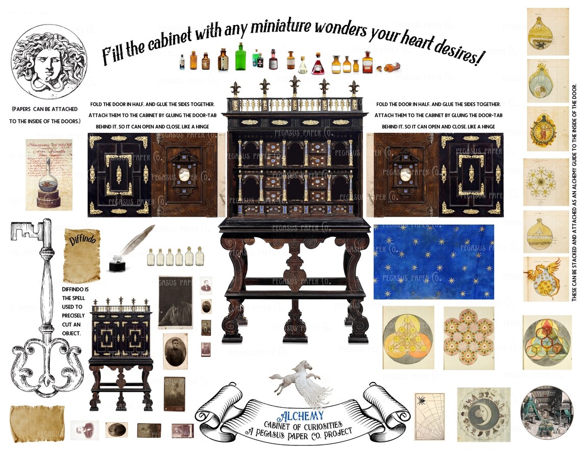Alchemy Potions Cabinet of Curiosities Printable Journal - Etsy