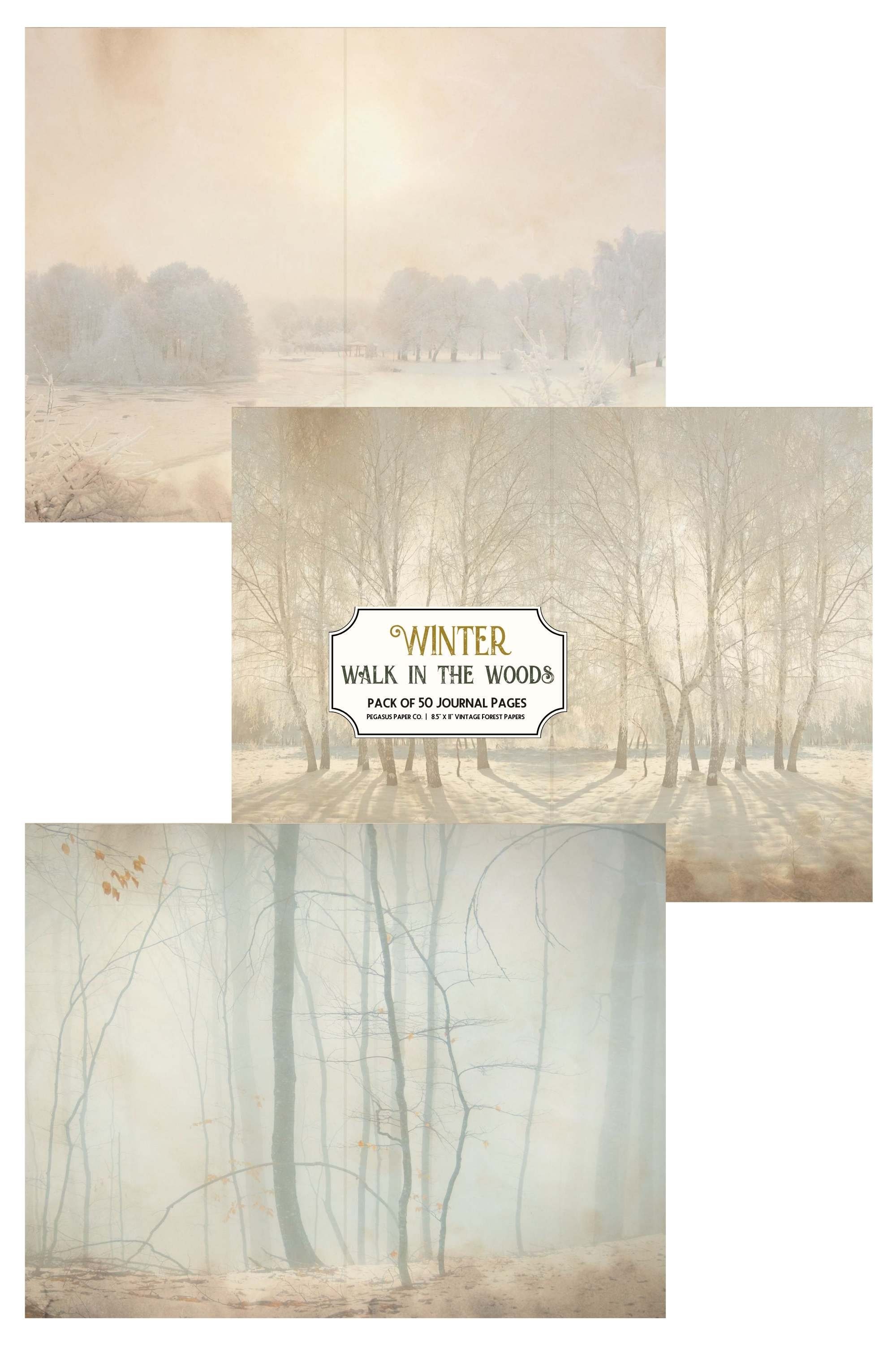 Walk in the Woods Winter Journal Pages Vintage 50 Page Paper - Etsy