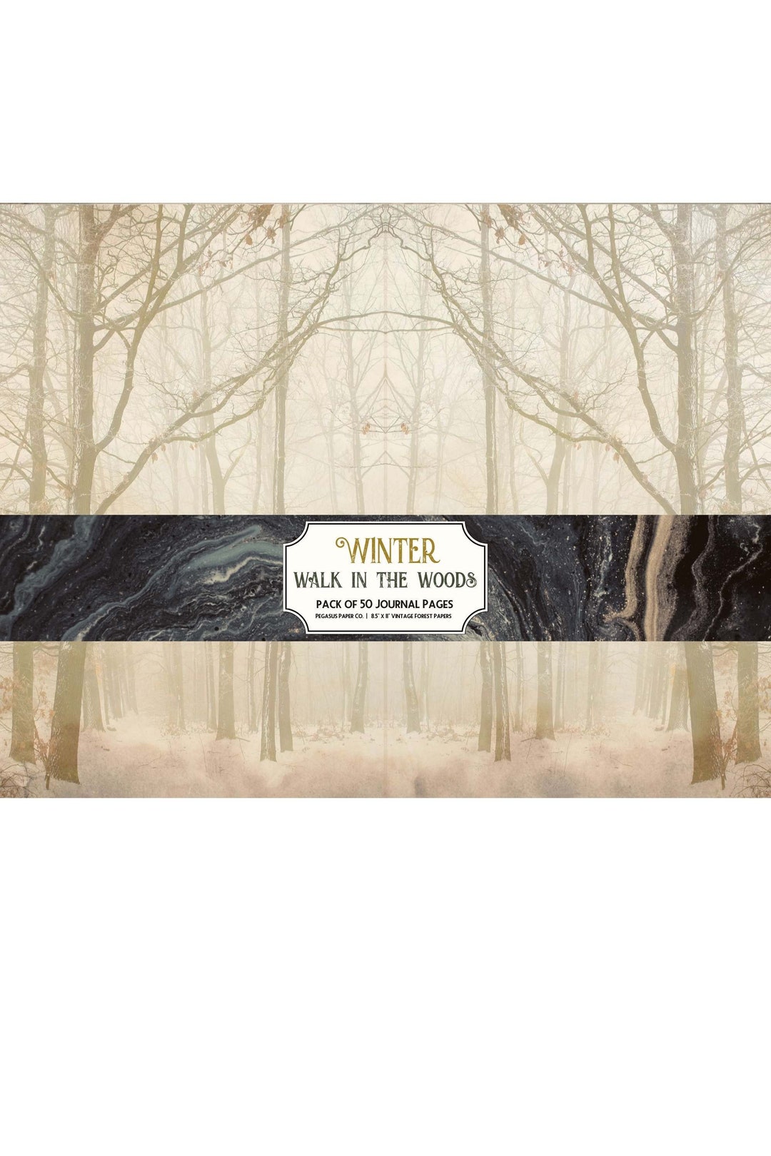 Walk in the Woods Winter Journal Pages - Vintage 50 Page Paper Mega ...
