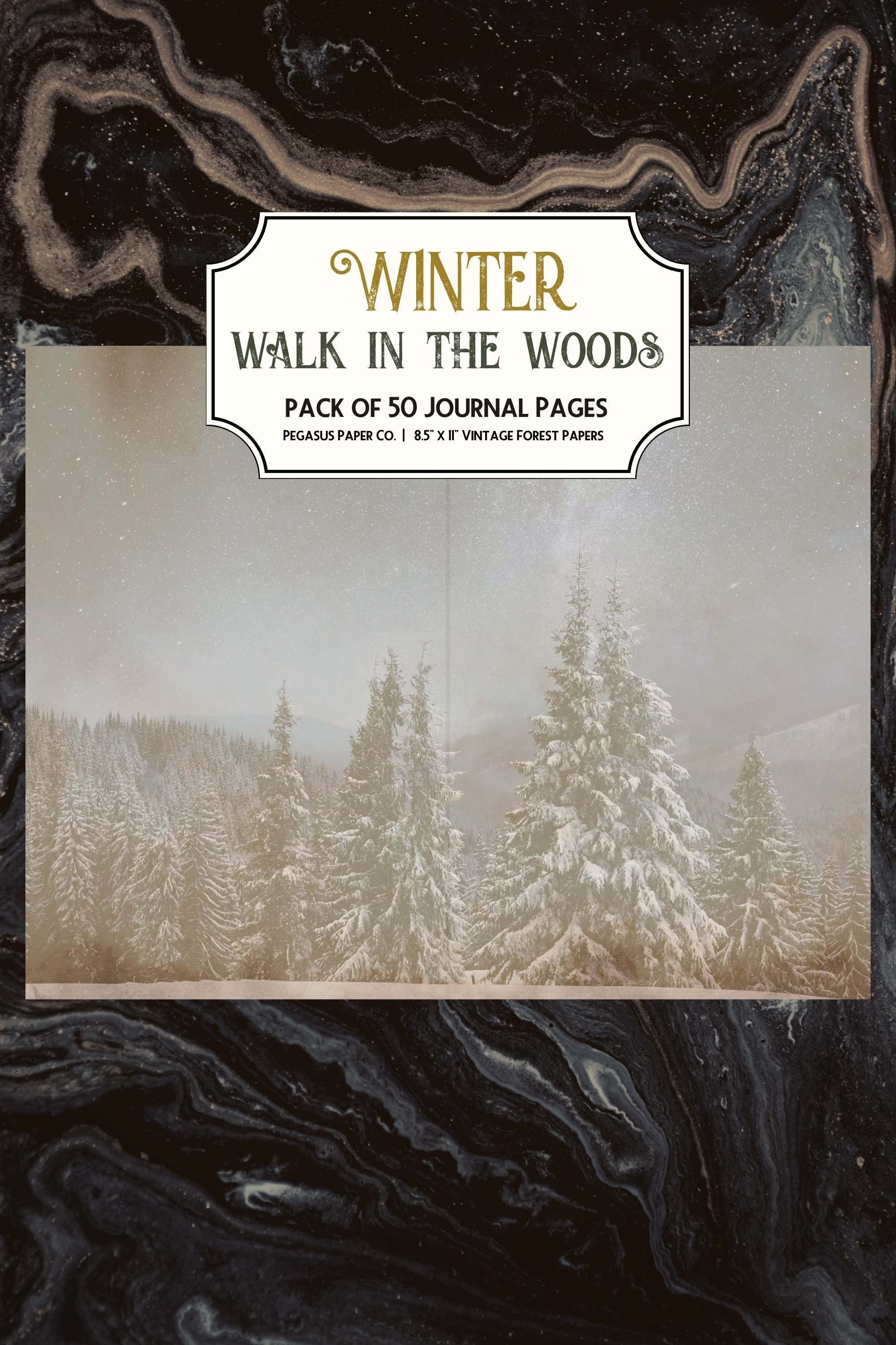 Walk in the Woods Winter Journal Pages Vintage 50 Page Paper Mega Pack ...