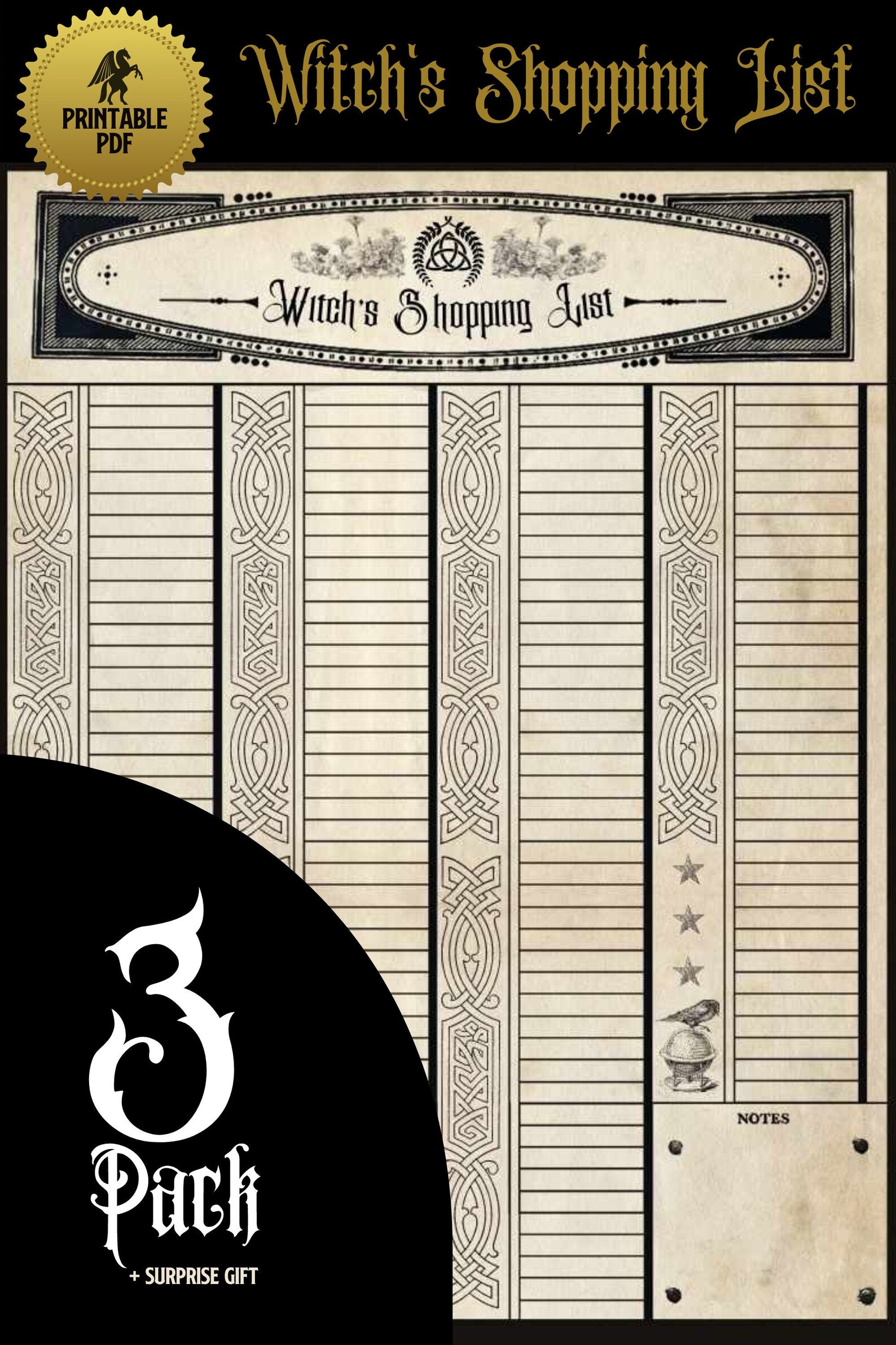 Witch's Shopping List Printable Planner - Stay Organized While You Shop ...