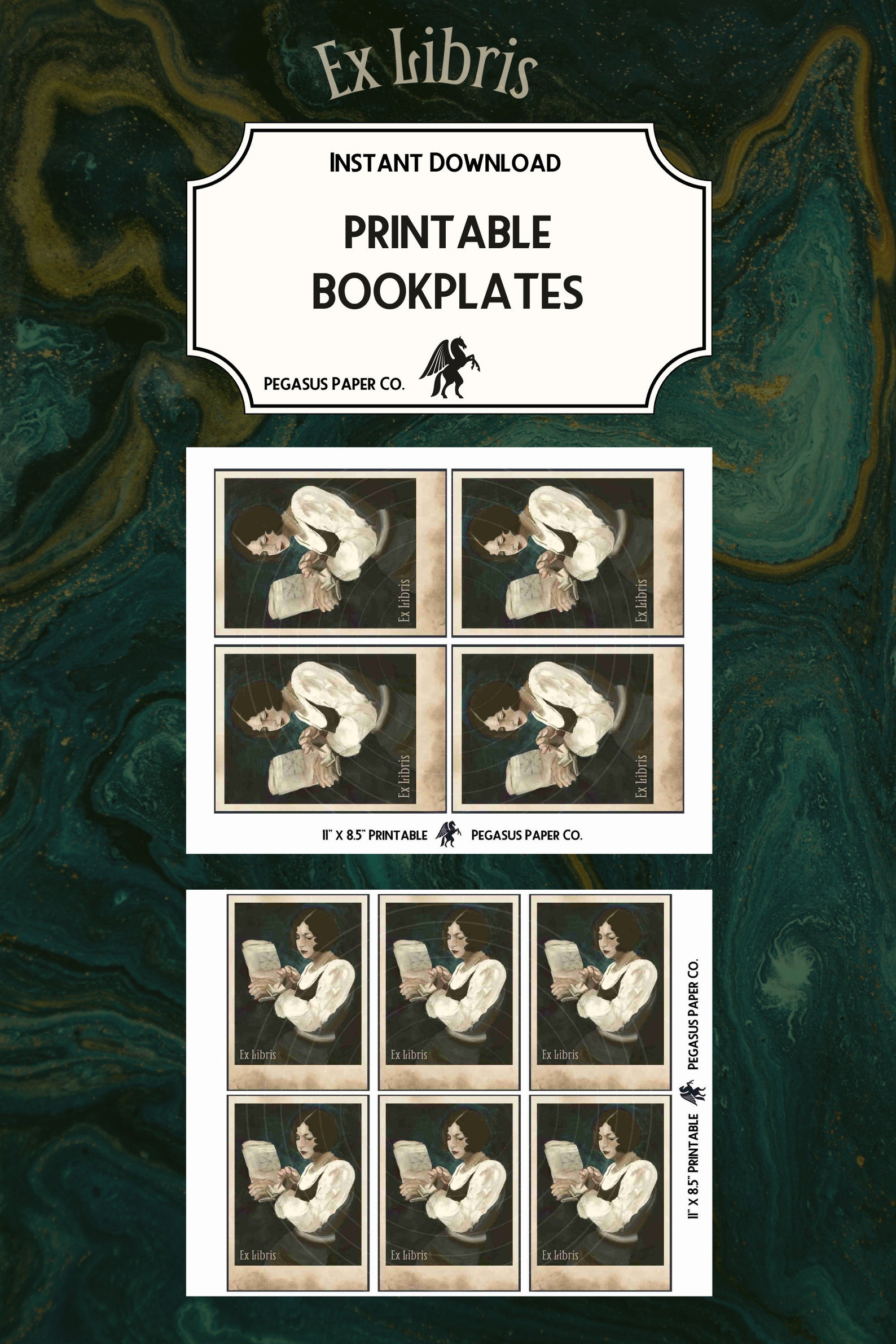 Mini Dictionary Bookplate Ex Libris Lady With NY Times - Etsy