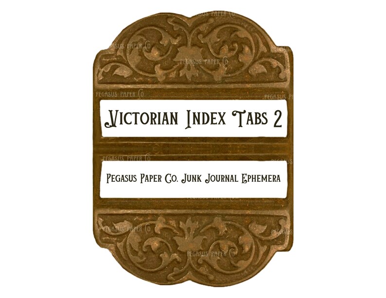 Victorian Index Tabs 2 for Junk Journals, Notebooks, Printable ...
