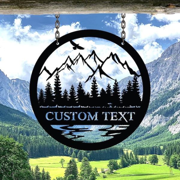 Metal Sign With Mountain - Etsy