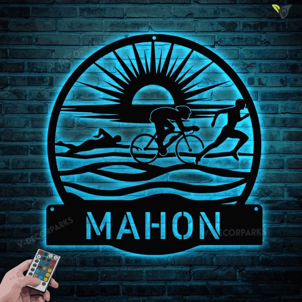 Triathlon Metal Sign - Etsy