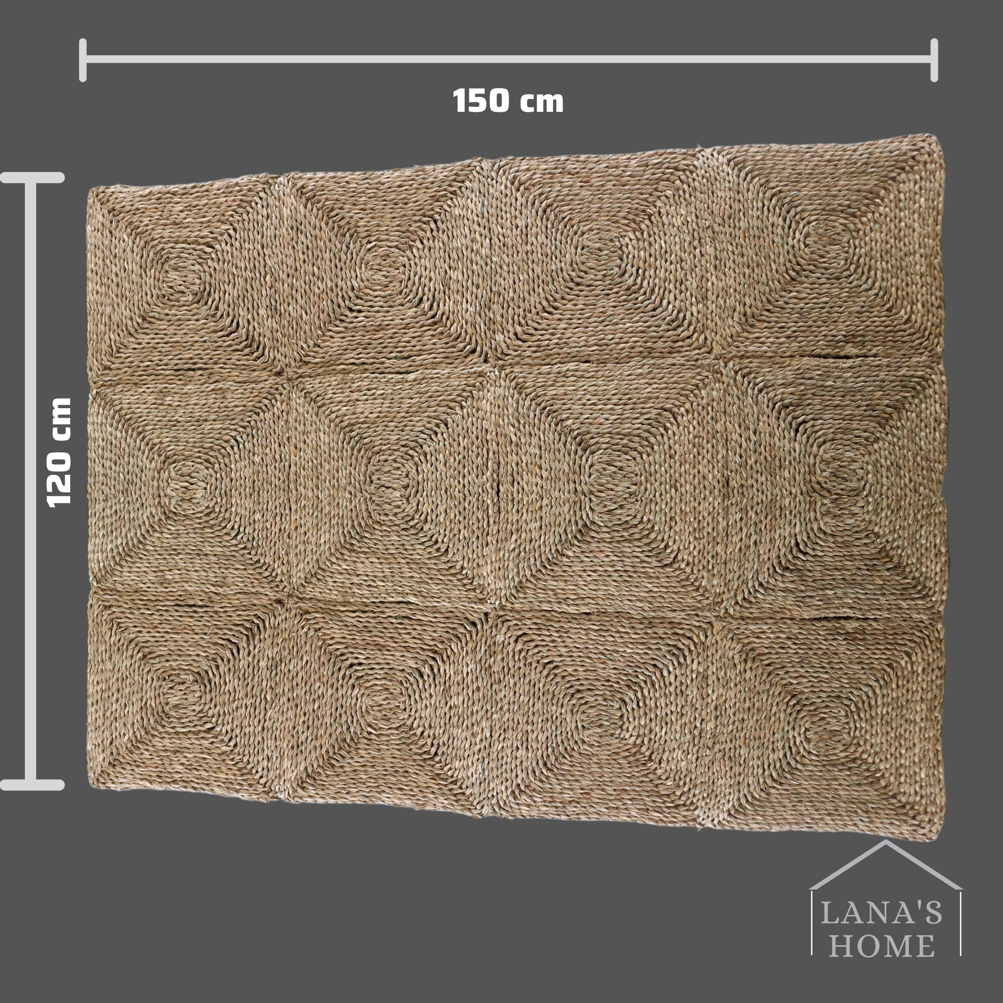 Large Rattan Carpet Hand Woven Rug For Vintage Decor Rugs | Etsy