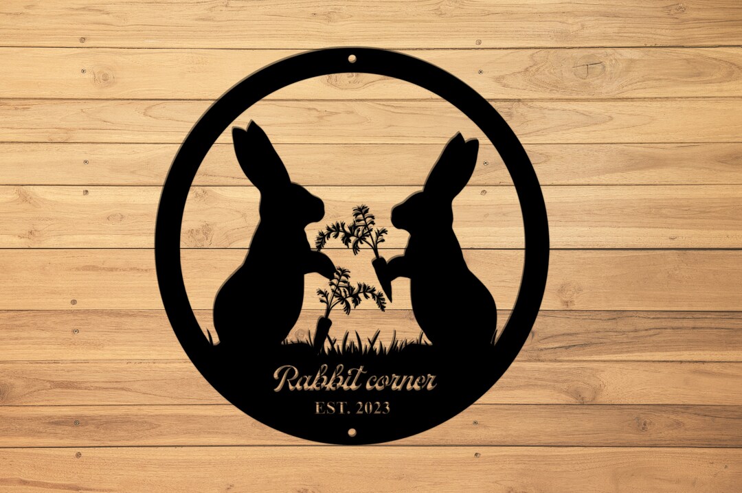 Personalized Rabbit Corner Metal Sign Custom Rabbit Couple - Etsy