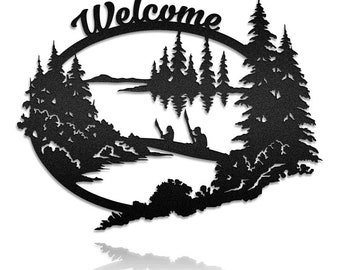 Home & Living Customizable Lake Scene Welcome To Piece Wall Hangings ...