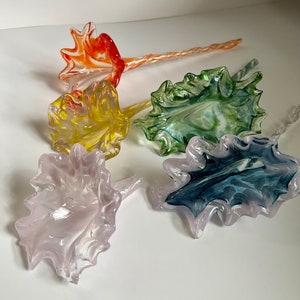 Handmade Glass Blown Flowers - Custom Colors, Glass Gift, Home Decor ...