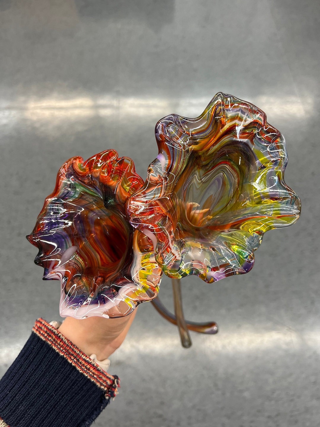 Handmade Glass Blown Flowers - Custom Colors, Glass Gift, Home Decor ...