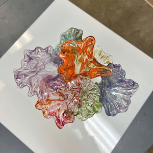 Handmade Glass Blown Flowers - Custom Colors, Glass Gift, Home Decor ...
