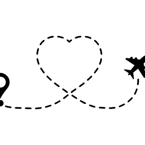 Airplane Bundle SVG Plane Route Heart Path Cut File Travel - Etsy