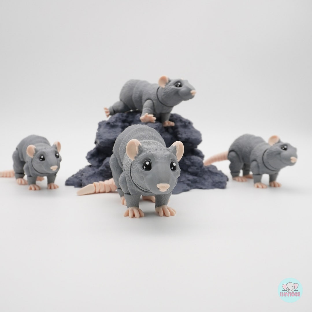 Articulated Cute Mouse Fidget Toy 3D Printed Mouse Toy With ...