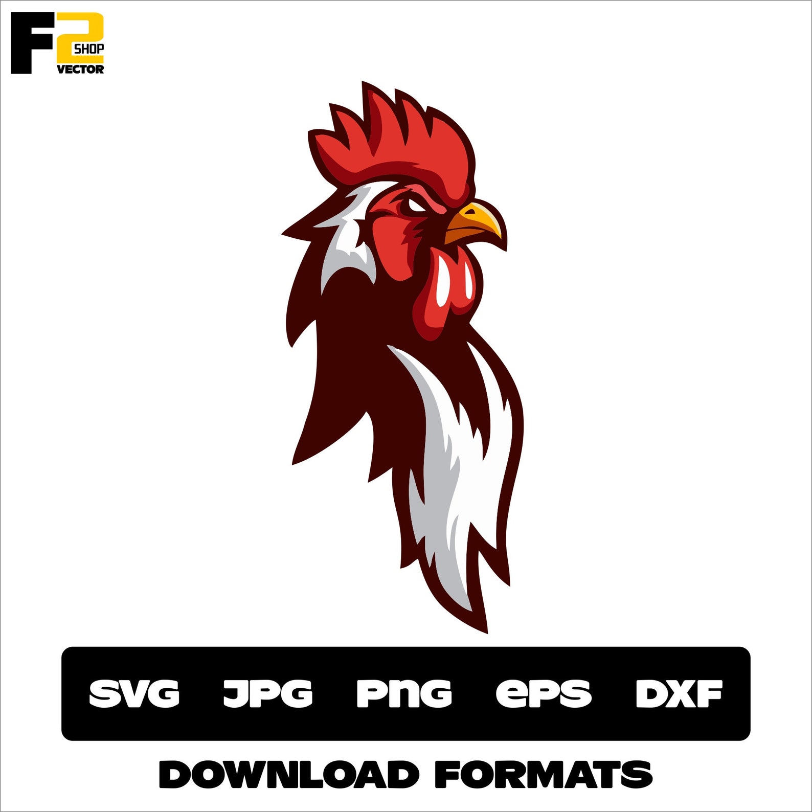 Rooster Svg Angry Rooster Svg Rooster Vectorel Rosster - Etsy India