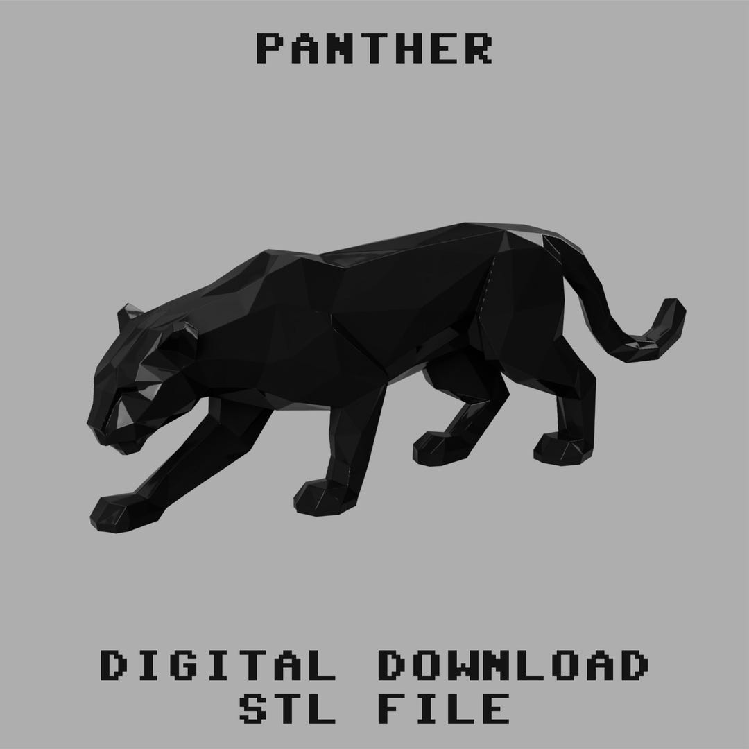 Panther Low Poly Model Stl File | Digital Download - Etsy