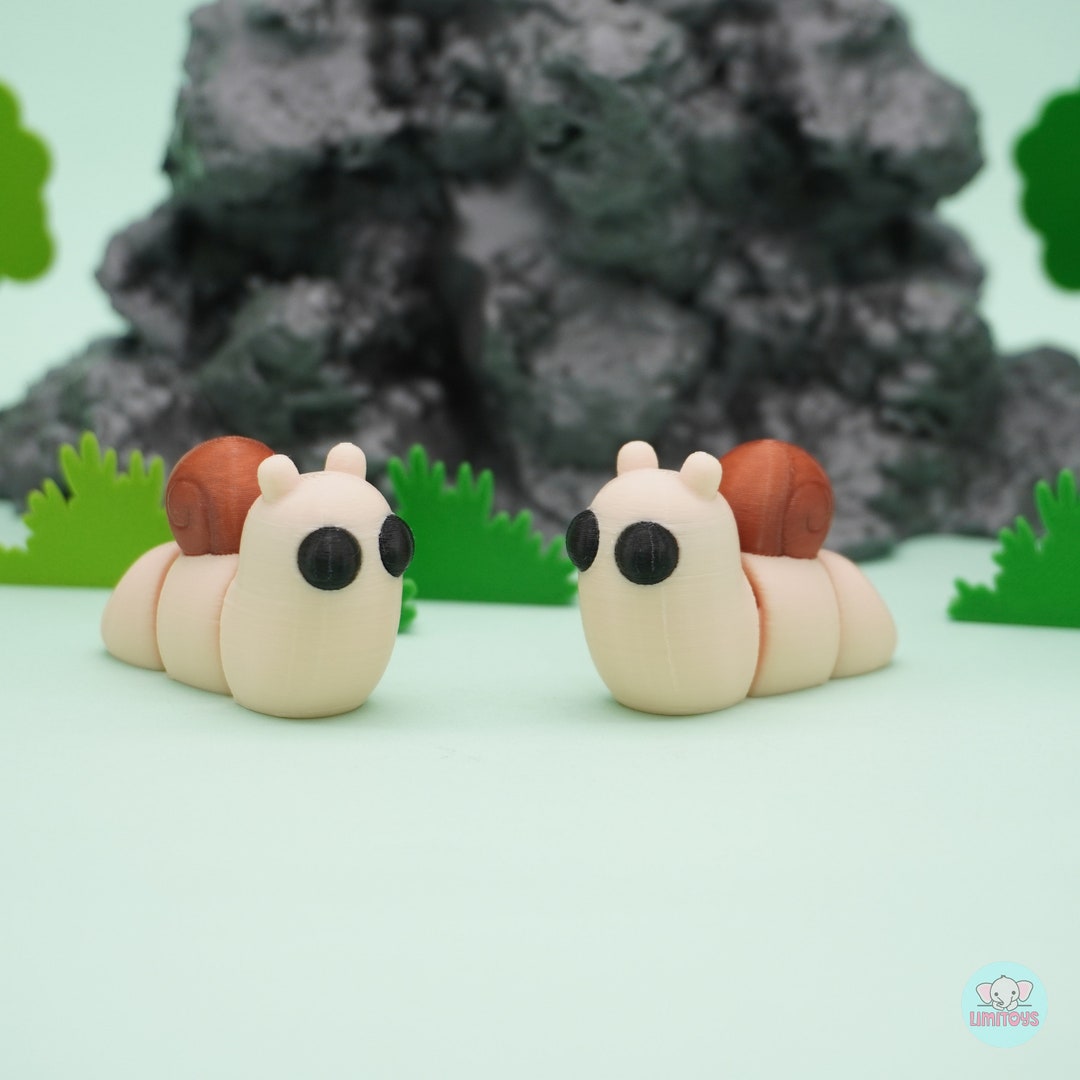 3D Printed Animal Fidget Toy Articulated Tiny Baby Snail Unique 3D Gift ...