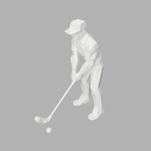 Golfer Man Low Poly Model Stl File | Digital Download - Etsy