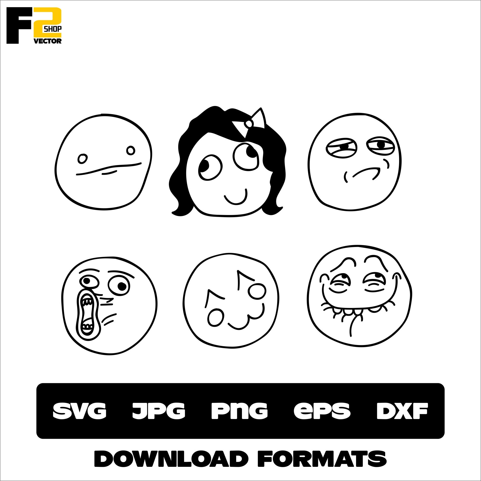 Meme Characters Svg Angry Meme Svg Love Meme Svg Cute - Etsy
