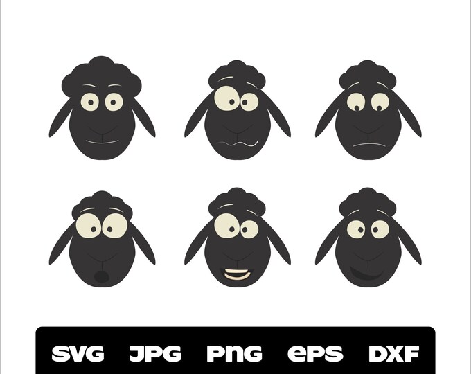 Cute Baby Sheep Face Svg, Lamb Svg, Sheep Head Clipart, Sheep Baby Shower, Farm Life, Lamb Baby ...